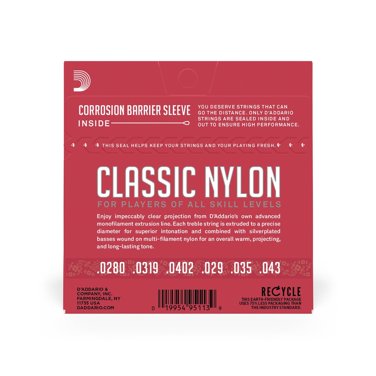 D'ADDARIO - EJ27N - CLASSICAL GUITAR STRINGS - NORMAL TENSION